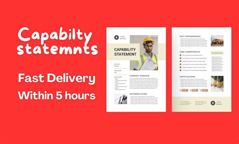 Do Professional Capability Statement Design Eye Catching Speaker One