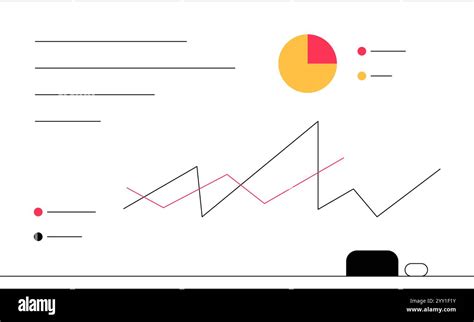 business analytics dashboard with charts in flat vector illustration