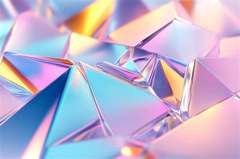 A High Tech 3d Abstract Background Showcasing An Endless Array Of Interlocking Neon Prisms And