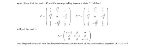 Solved Show That The Matrix C And The Corresponding Chegg Com