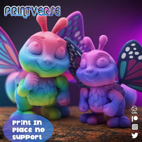 🦋 Flexy Butterfly Print In Place No Supports・ Stl File For 3d Printing
