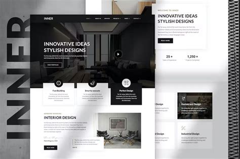 Inner Interior Design And Architecture Template Kit Themenvato