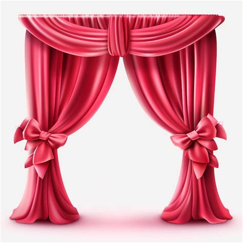Premium Ai Image A Red Curtain With A Bow
