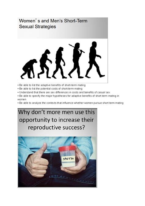 Lecture Short Term Mating Be Able To List The Adaptive Benefits Of Short Term Mating Be Able