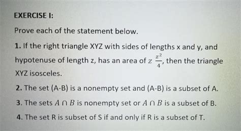 Solved Prove Each Of The Statement Below 1 If The Right Chegg Com