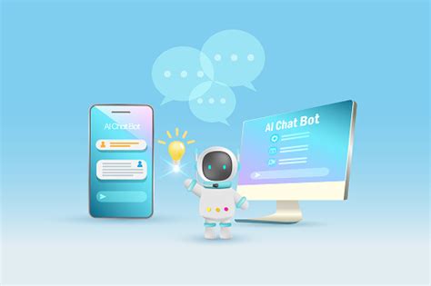 스마트 기기에서의 Ai 챗봇 채팅은 정보를 요약하고 스마트 솔루션을 생성합니다 인공 지능 응답 엔진 로봇은 스마트 대화 및 솔루션 아이디어를 제공합니다 3d 벡터입니다 3