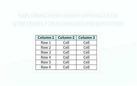 Exploring Row Height Optimization Strategies For Enhanced Presentation