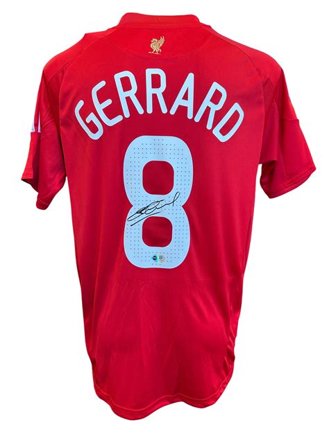 Steven Gerrard Signed Liverpool Fc 200810 Home Shirt Acg Cert Ag1719
