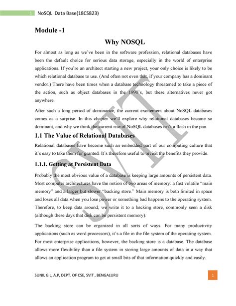 Module NoSQL Module Why NOSQL For Almost As Long As Weve Been In The Software