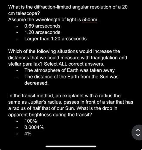 Solved What Is The Diffraction Limited Angular Resolution Of Chegg