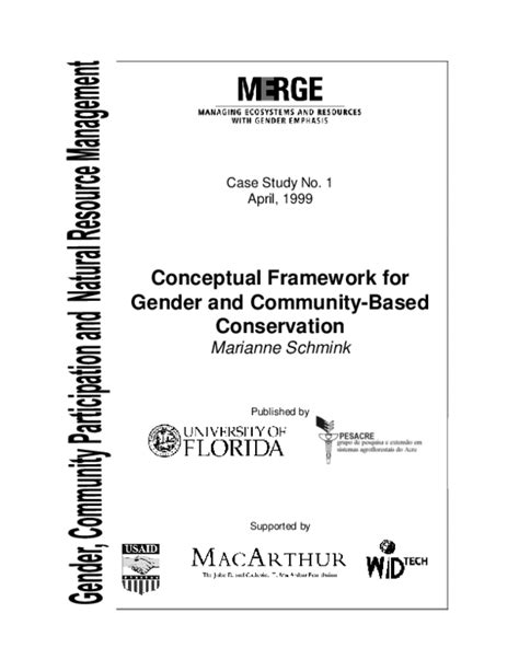 Pdf Conceptual Framework For Gender And Community Based Conservation