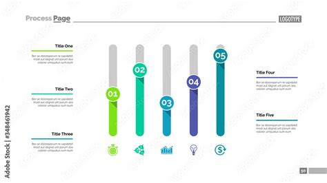 Five Columns Bar Chart Business Data Comparison Diagram Design