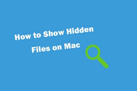 How To Show Hidden Files Mac Mojave Catalina High Sierra MiniTool