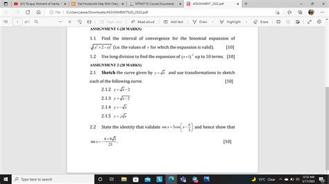 Solved D Torque Moment Of Inertia X C Get Homework Chegg