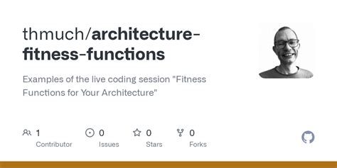 Github Thmucharchitecture Fitness Functions Examples Of The Live Coding Session Fitness