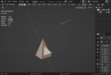 Modeling Move Object S Single Vertex To A Precise Position While Whole Object Moves Along With