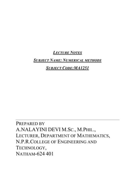 multiple choice questions numerical methods pdf