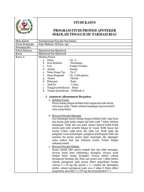 Kasus Hipotiroid Dan Hipertiroid 2021 Pdf