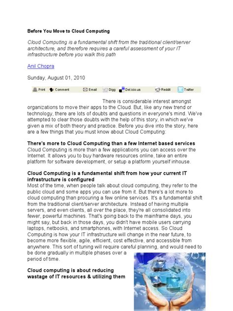 Key Insights On Cloud Computing Transition Pdf Cloud Computing