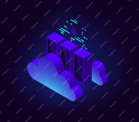 Premium Vector Isometric Illustration Data Center Cloud Connection