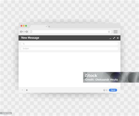 이메일 템플릿입니다 빈 전자 메일 브라우저 창입니다 메일 메시지 웹 페이지 벡터 프레임입니다 벡터 일러스트입니다 전자메일에 대한 스톡 벡터 아트 및 기타 이미지 Istock