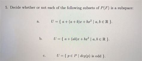 solved 5 decide whether or not each of the following