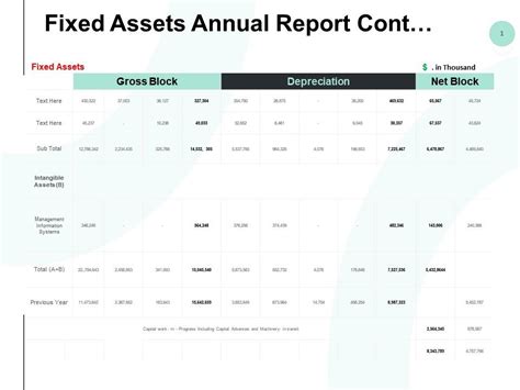 Fixed Assets Annual Report Cont Ppt Powerpoint Presentation Summary Deck Powerpoint Slides