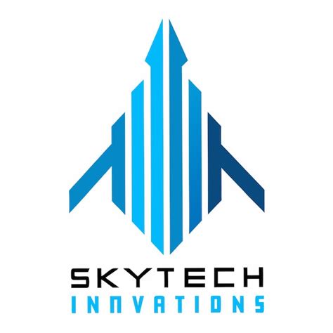 Skytech Innovations Logo Futuristic Design With Upward Blue Lines