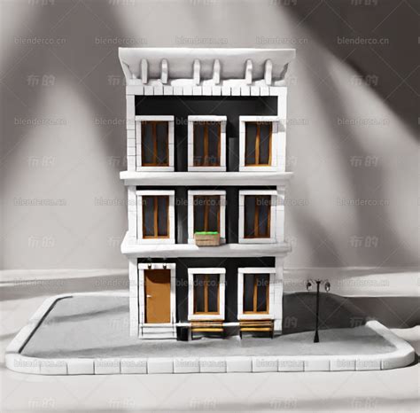 Blender城市建筑楼房模型09 Blender布的