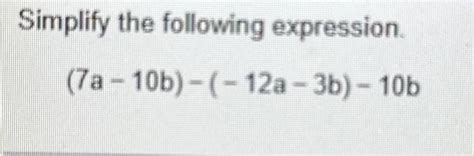 Solved Simplify The Following Expression Chegg