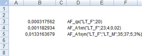 excel actuarial functions