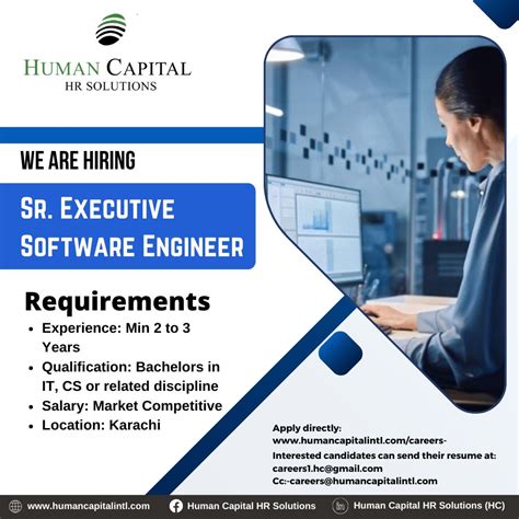 Hiring Softwareengineer Seniorexecutive Joinourteam Engineeringjobs… Human Capital Hr