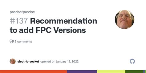 Recommendation To Add Fpc Versions · Issue 137 · Pasdocpasdoc · Github
