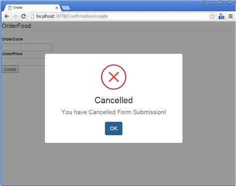 Sweet Alert With Mvc