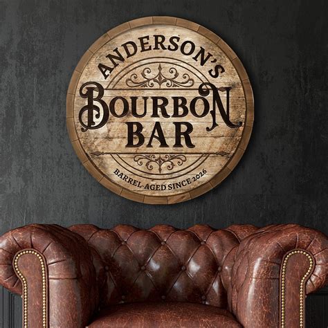 Barrel Aged Custom Bourbon Bar Wooden Speakeasy Sign Homewetbar