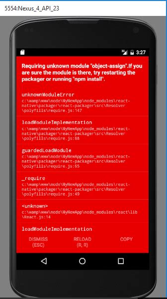 React Native Requiring Unknown Module Object Assign Stack Overflow