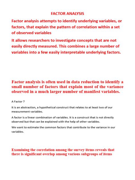 factor analysis notes pdf factor analysis principal component