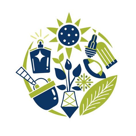 Premium Vector Circular Design With Sun Plant Leaves And Bottle