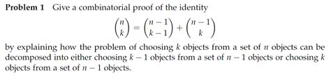 Solved Problem 1 Give A Combinatorial Proof Of The Identity Chegg Com