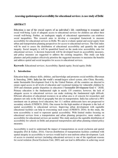 Spatiotemporal Accessibility Draft Pdf Accessibility Social