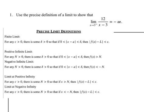 Solved 1 Use The Precise Definition Of A Limit To Show That