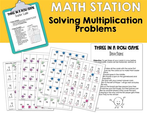 Solving Multiplication Problems Stationcenter Activity Minds In