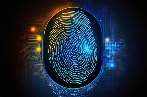 Premium Ai Image Digital Fingerprint On A Black Background Digital Security Concept Generative Ai