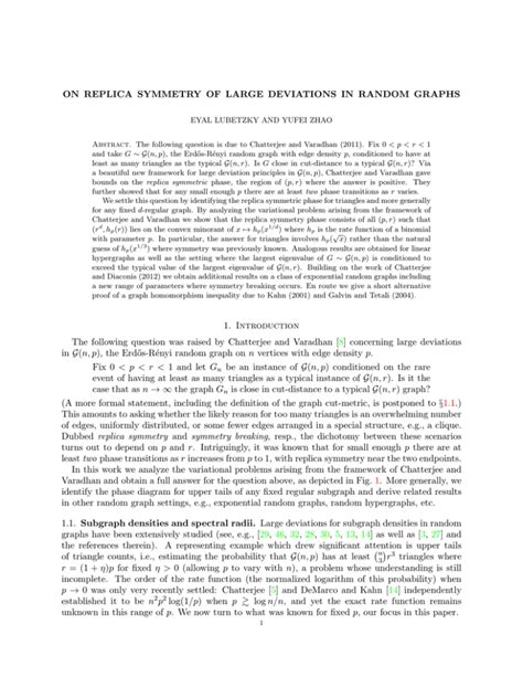 on replica symmetry of large deviations in random graphs