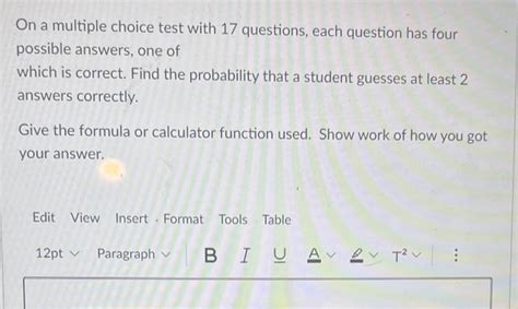 solved on a multiple choice test with 17 questions each