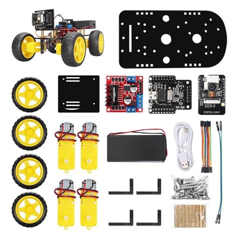 Diy kit robô do carro inteligente para arduino wd wifi esp cam dolly kit fácil montagem com