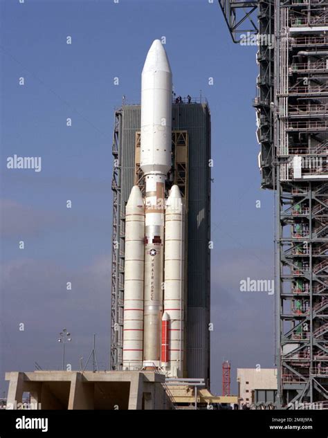 The First Titan Ivcentaur Space Launch Vehicle Sits Poised On Launch