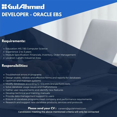 Developer Oracle EBS Pakistan Careers