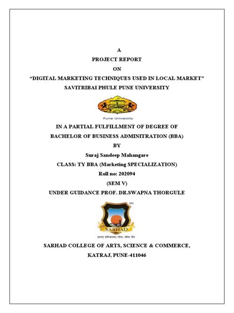 Suraj Project 5th Sem Pdf Digital Marketing Marketing