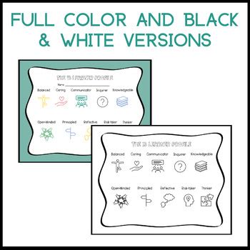 IB PYP Learner Profile Reference Sheet Parent Guide Cheat Sheet